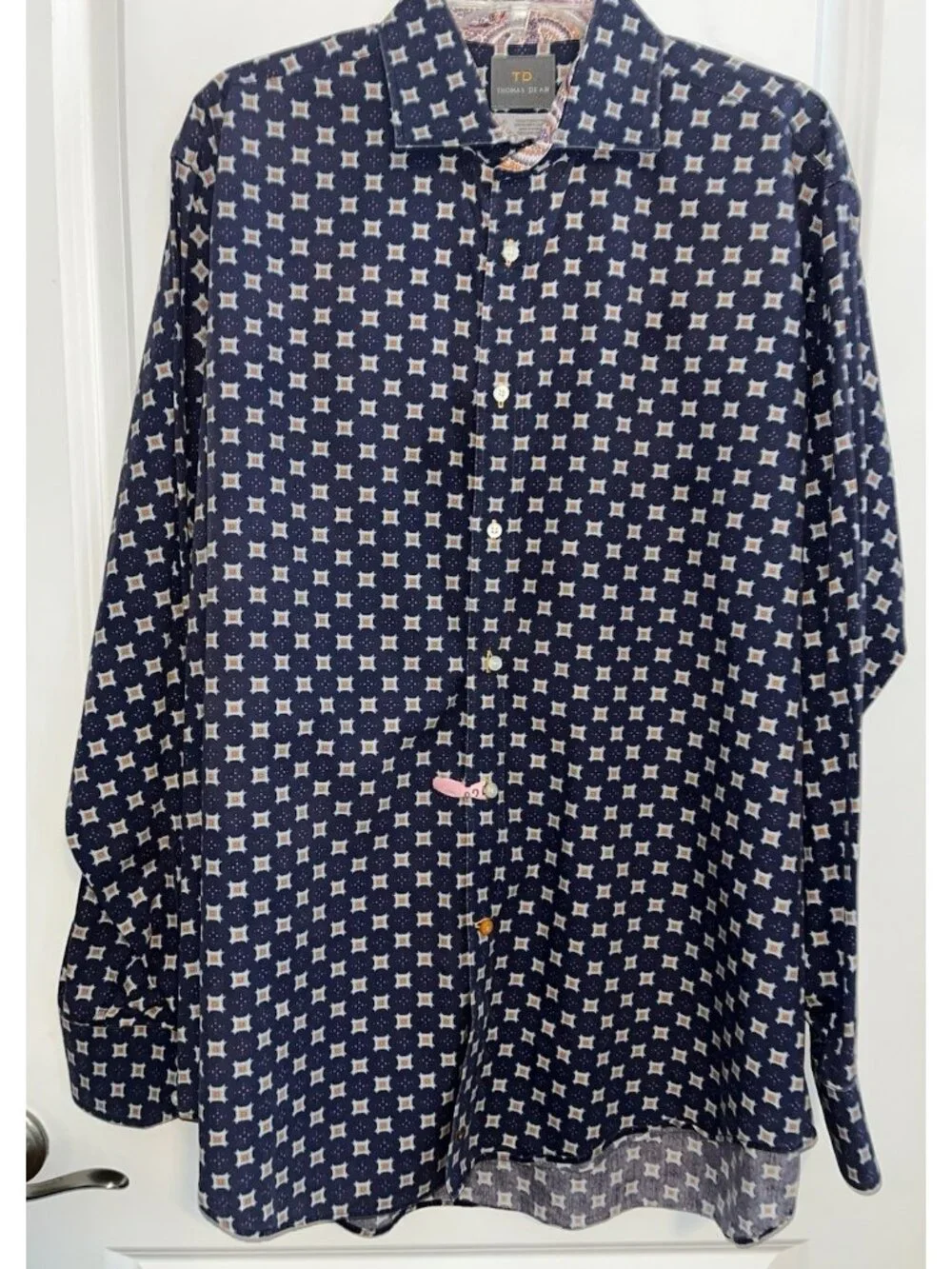 Thomas Dean | Shirts | Thomas Dean Flip Cuff Dress Shirt Ls Cotton Mens ...